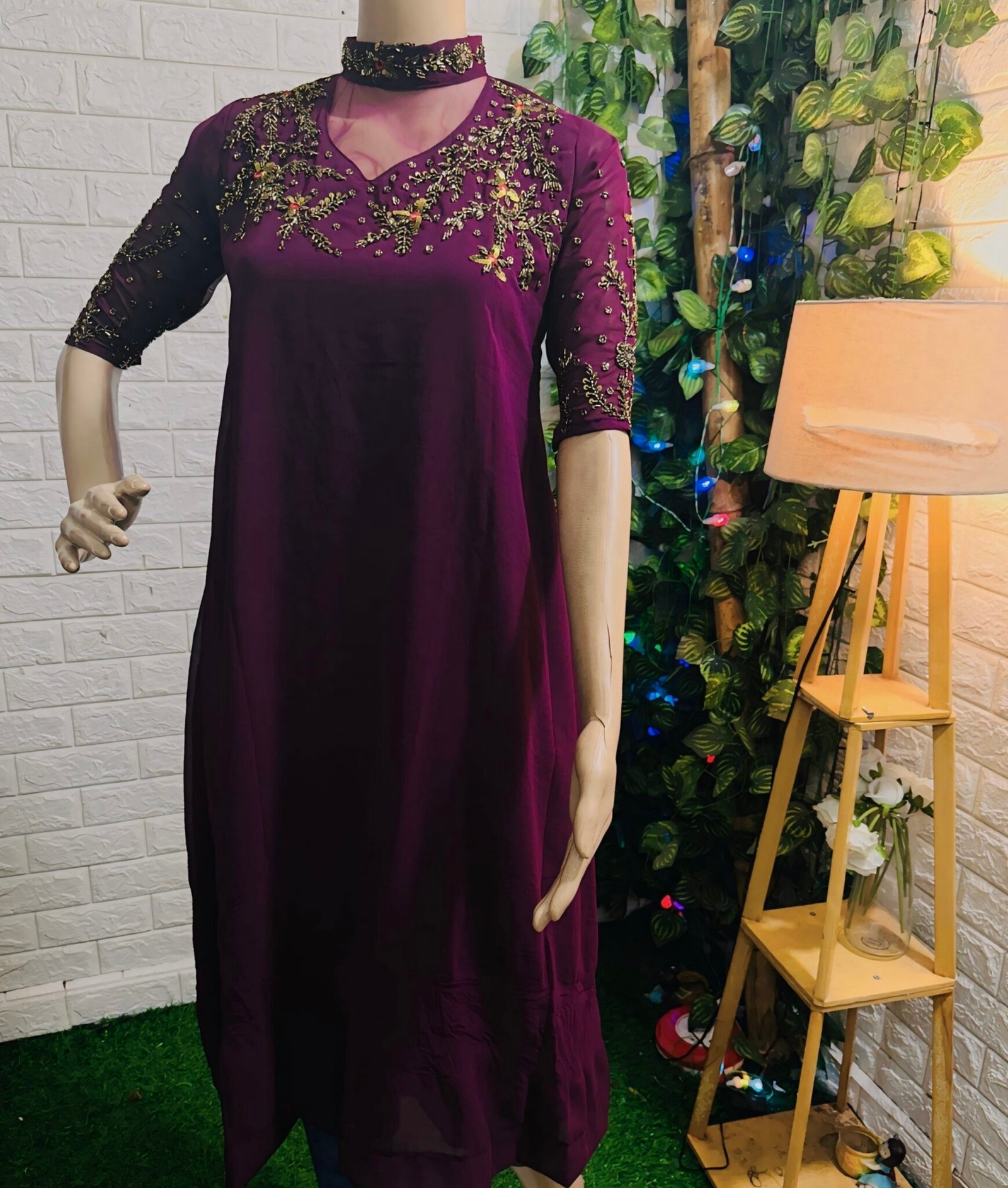 Neck transparent kurthi - Apple Fab